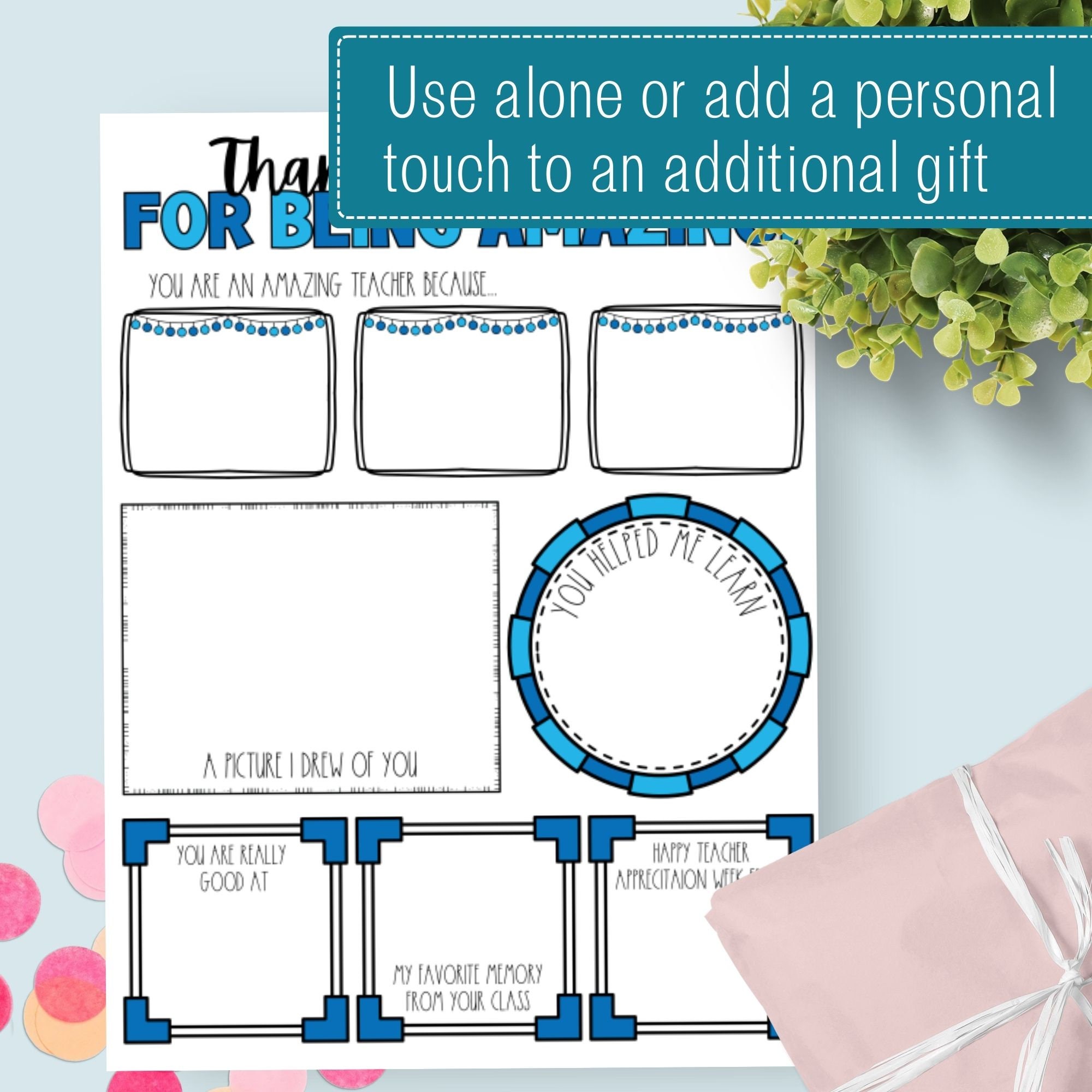 Teacher Appreciation Week Gift Printable Thank You Letter INSTANT ...