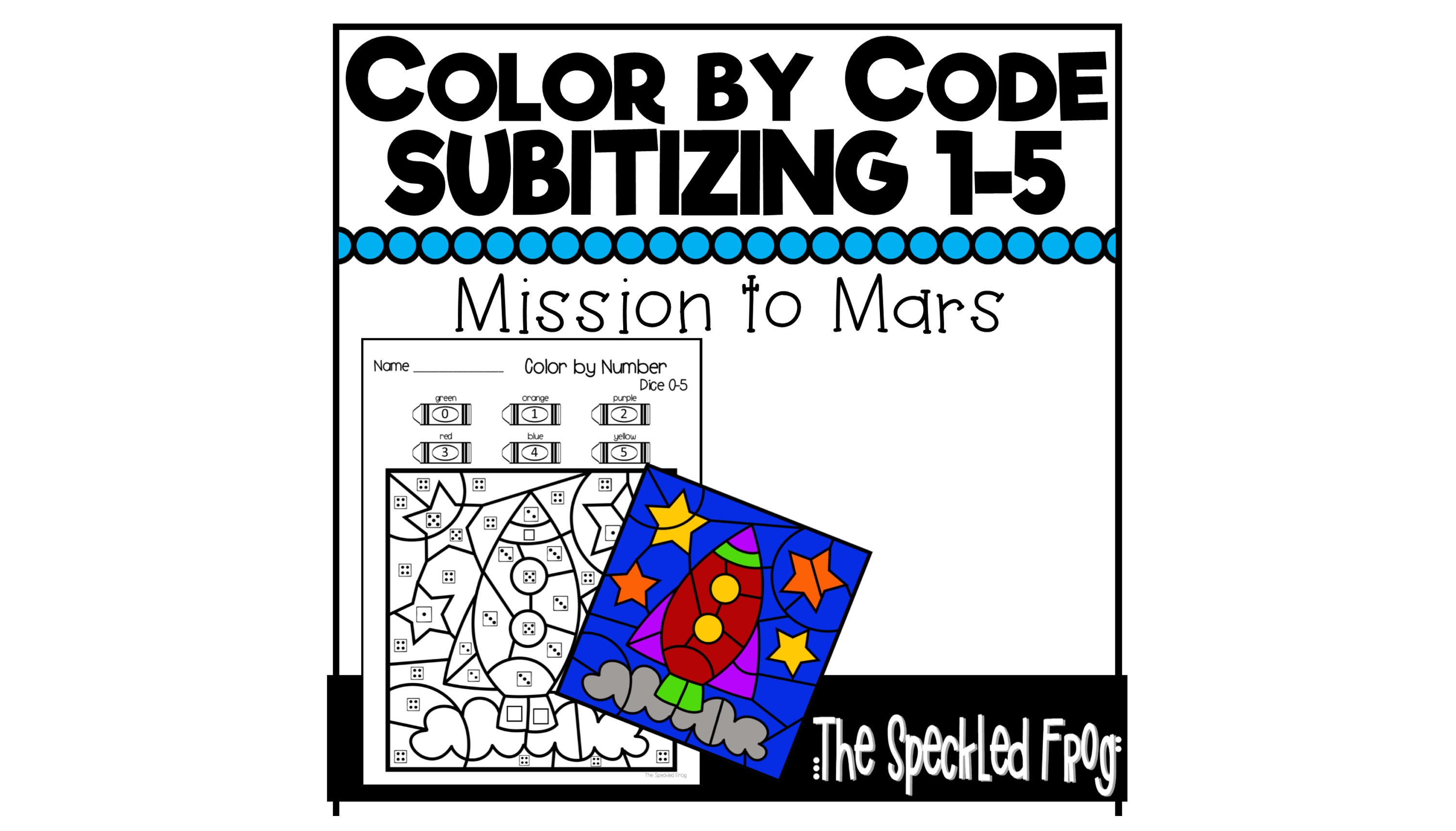 Kindergarten Worksheets Color by Number INSTANT DOWNLOAD, Subitizing ...