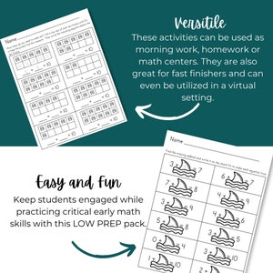 Math Activity Sheets Pirate Theme INSTANT DOWNLOAD Kindergarten ...