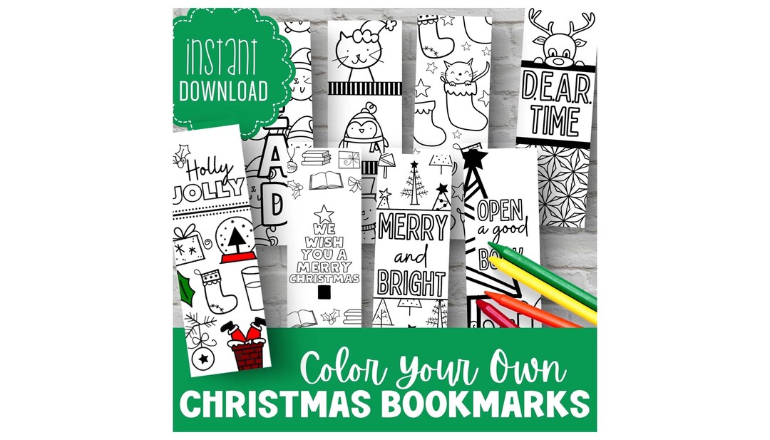 Christmas Coloring Bookmarks for Kids | Printable Color Your Own Book ...
