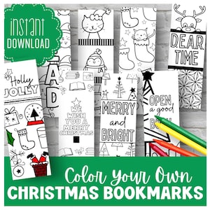 Christmas Coloring Bookmarks for Kids | Printable Color Your Own Book ...