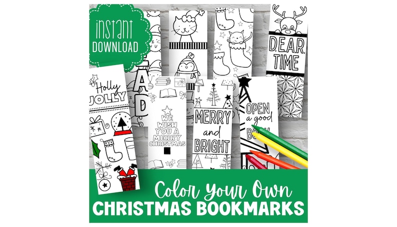 Christmas Coloring Bookmarks for Kids | Printable Color Your Own Book ...