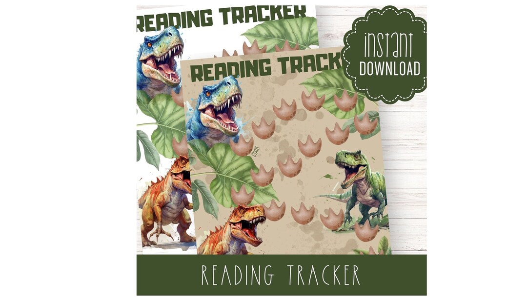 Reading Tracker for Kids Dinosaur Theme * INSTANT DOWNLOAD * Printable ...