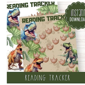 Reading Tracker for Kids Dinosaur Theme * INSTANT DOWNLOAD * Printable ...