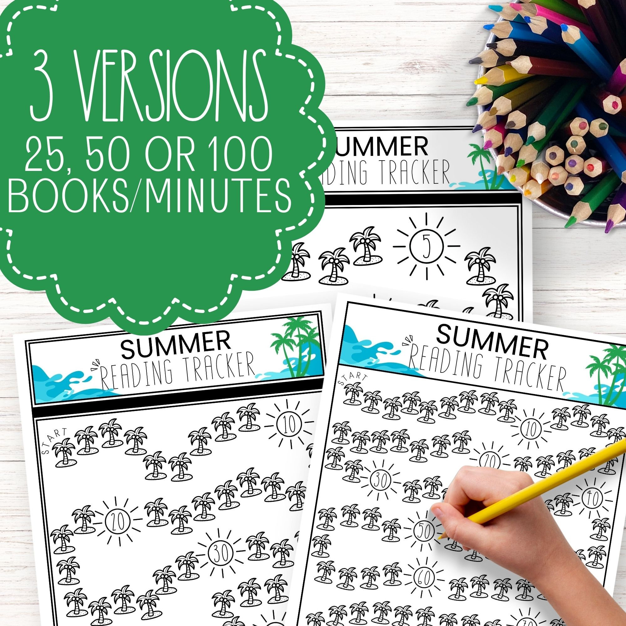 Summer Reading Bundle for Kids | INSTANT DOWNLOAD | Printable Palm Tree ...