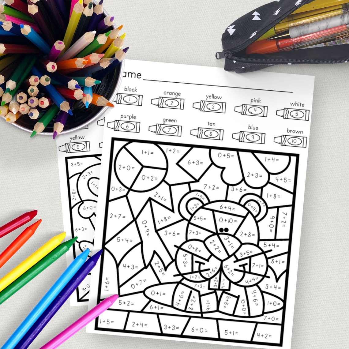 Printable Winter Holiday Color by Number Bundle INSTANT DOWNLOAD ...