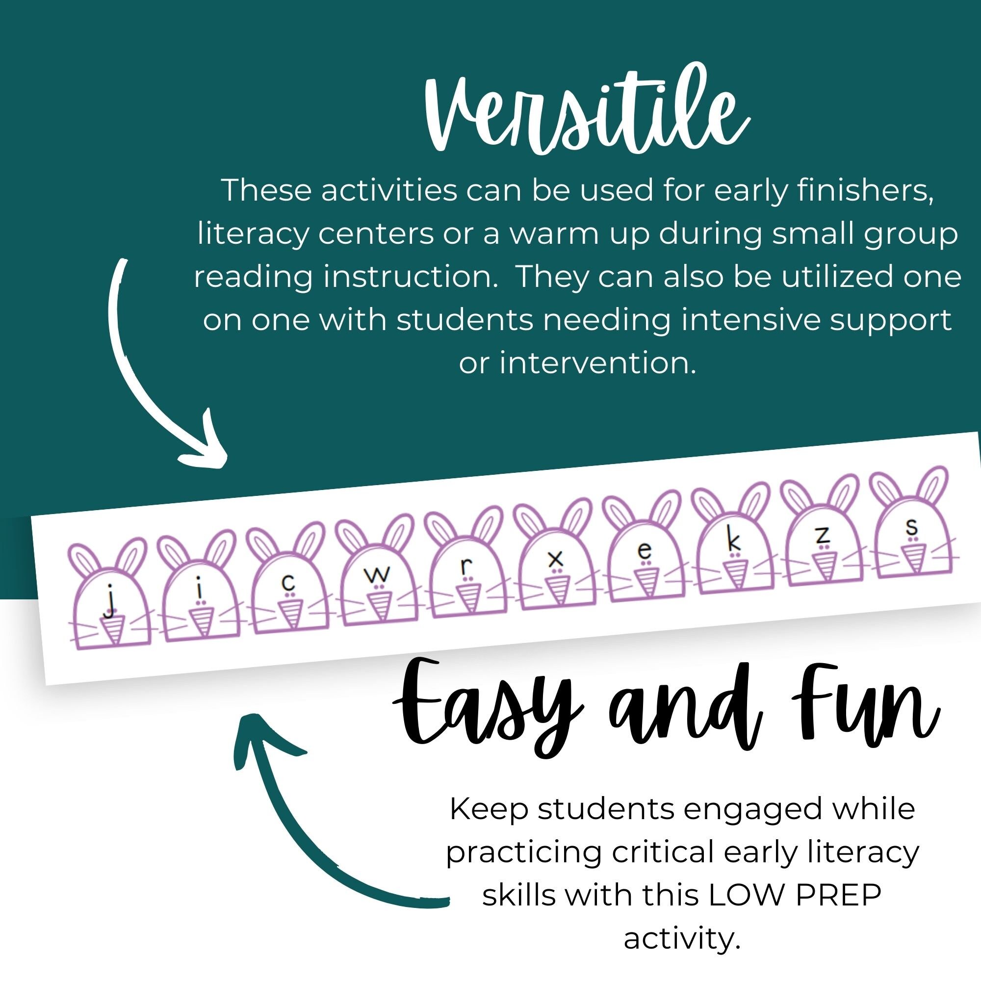 Easter Kindergarten Activity, Printable Letter Sound Fluency Strips ...