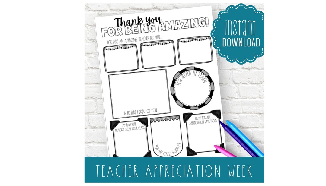Teacher Appreciation Week Gift Printable Thank You Letter INSTANT ...