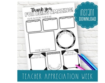 Teacher Appreciation Week Gift Printable Thank You Letter INSTANT ...