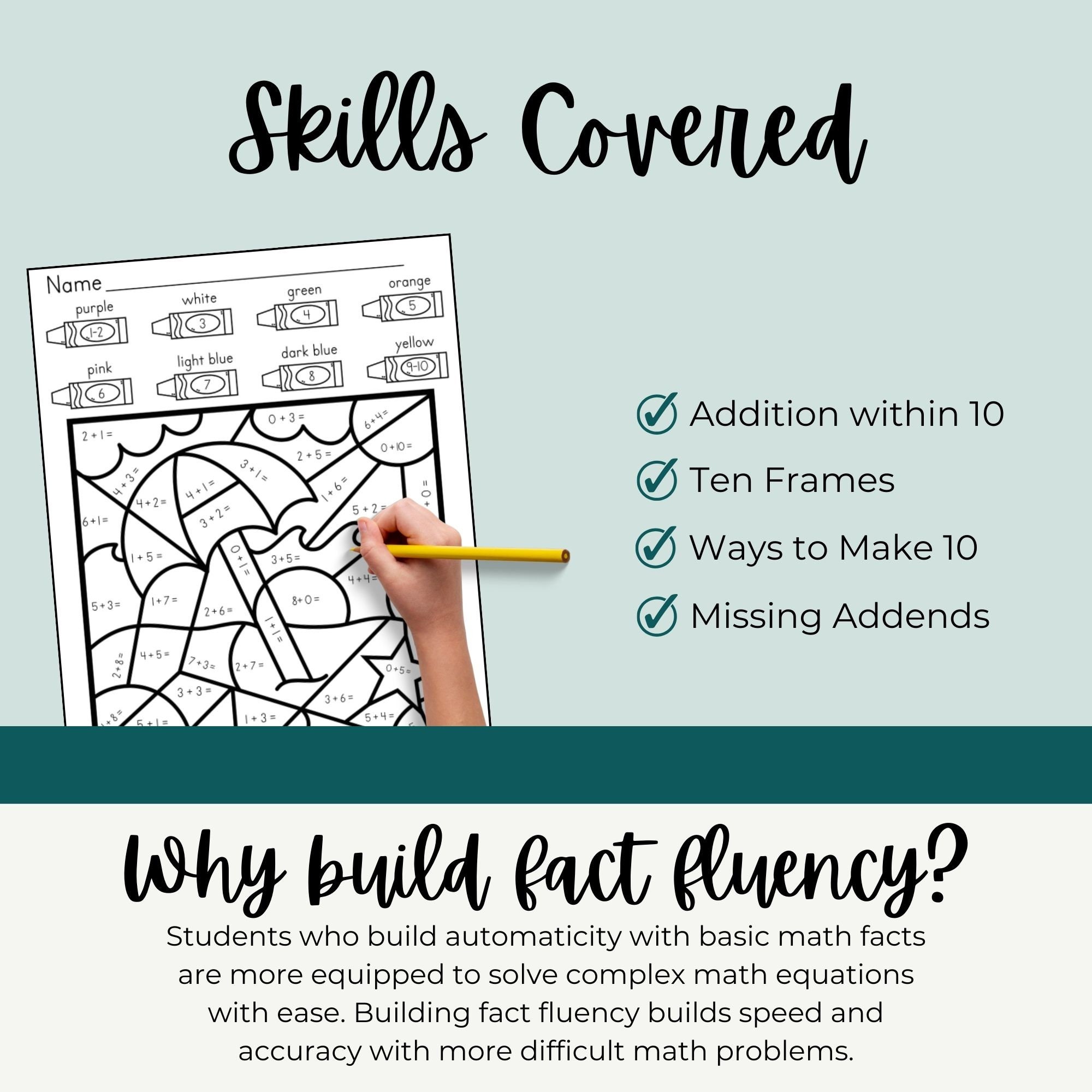 Math Activity Sheets Summer Theme INSTANT DOWNLOAD Kindergarten ...