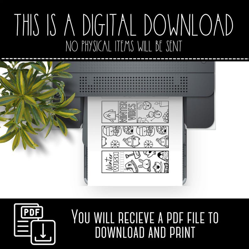 Winter Coloring Bookmarks for Kids | Printable Color Your Own Book ...