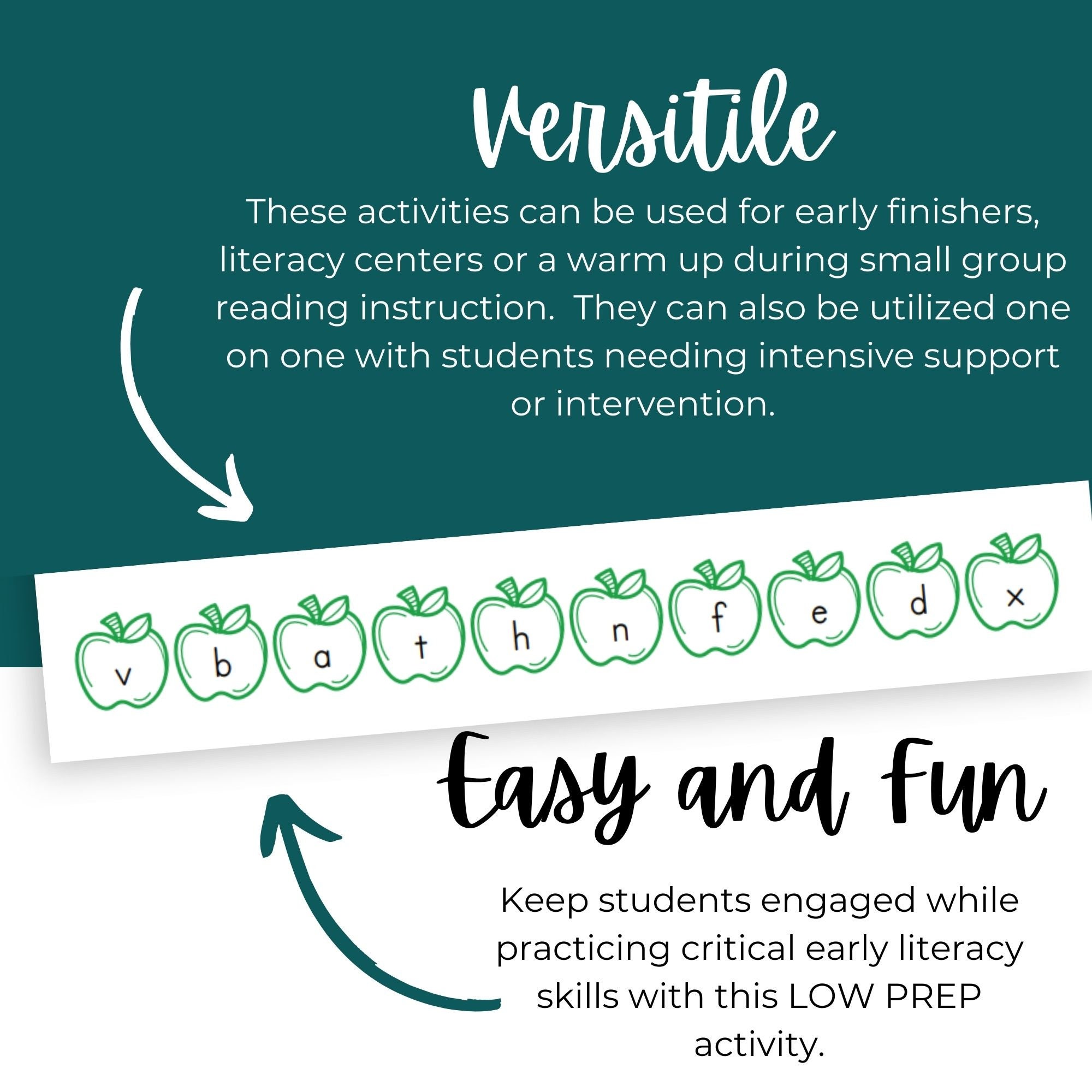 Fall Kindergarten Activity, Printable Letter Sound Fluency Strips ...