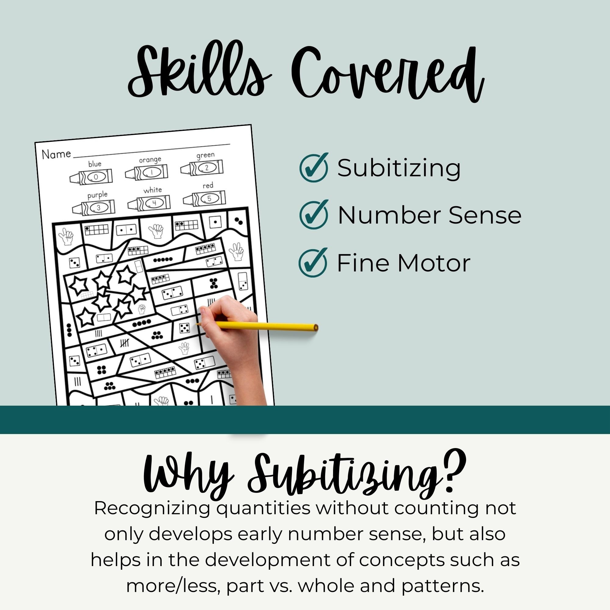 Printable Holiday Color by Number Bundle INSTANT DOWNLOAD, Subitizing ...