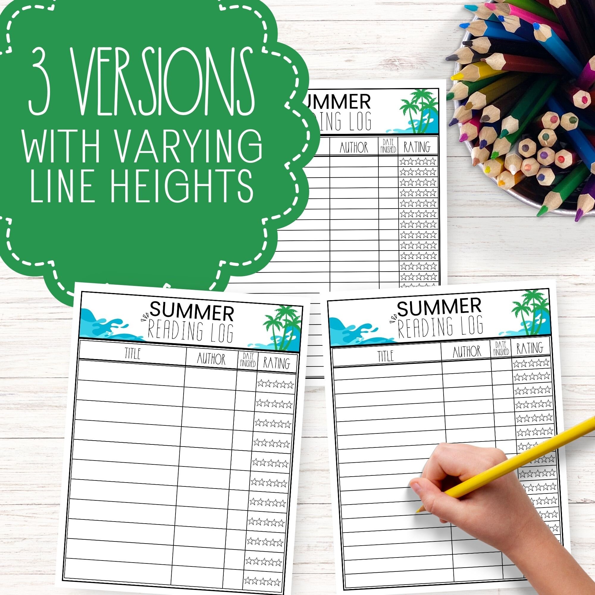 Summer Reading Bundle for Kids | INSTANT DOWNLOAD | Printable Palm Tree ...