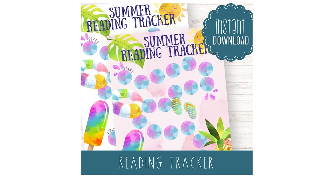 Reading Tracker for Kids Summer Theme * INSTANT DOWNLOAD * Printable ...