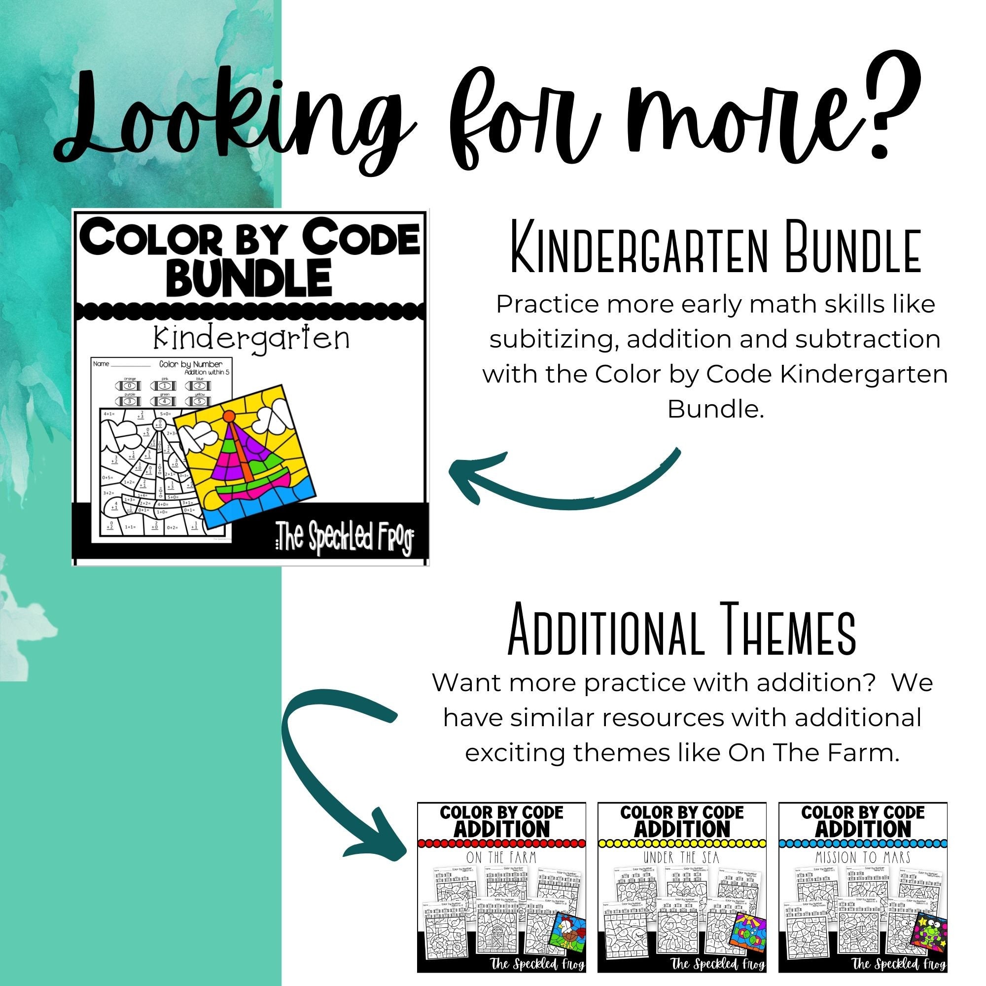 Printable Kindergarten Math Worksheets, INSTANT DOWNLOAD, Color by ...