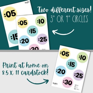 Clock Numbers Printable INSTANT DOWNLOAD, Rainbow Polka Dots Theme ...