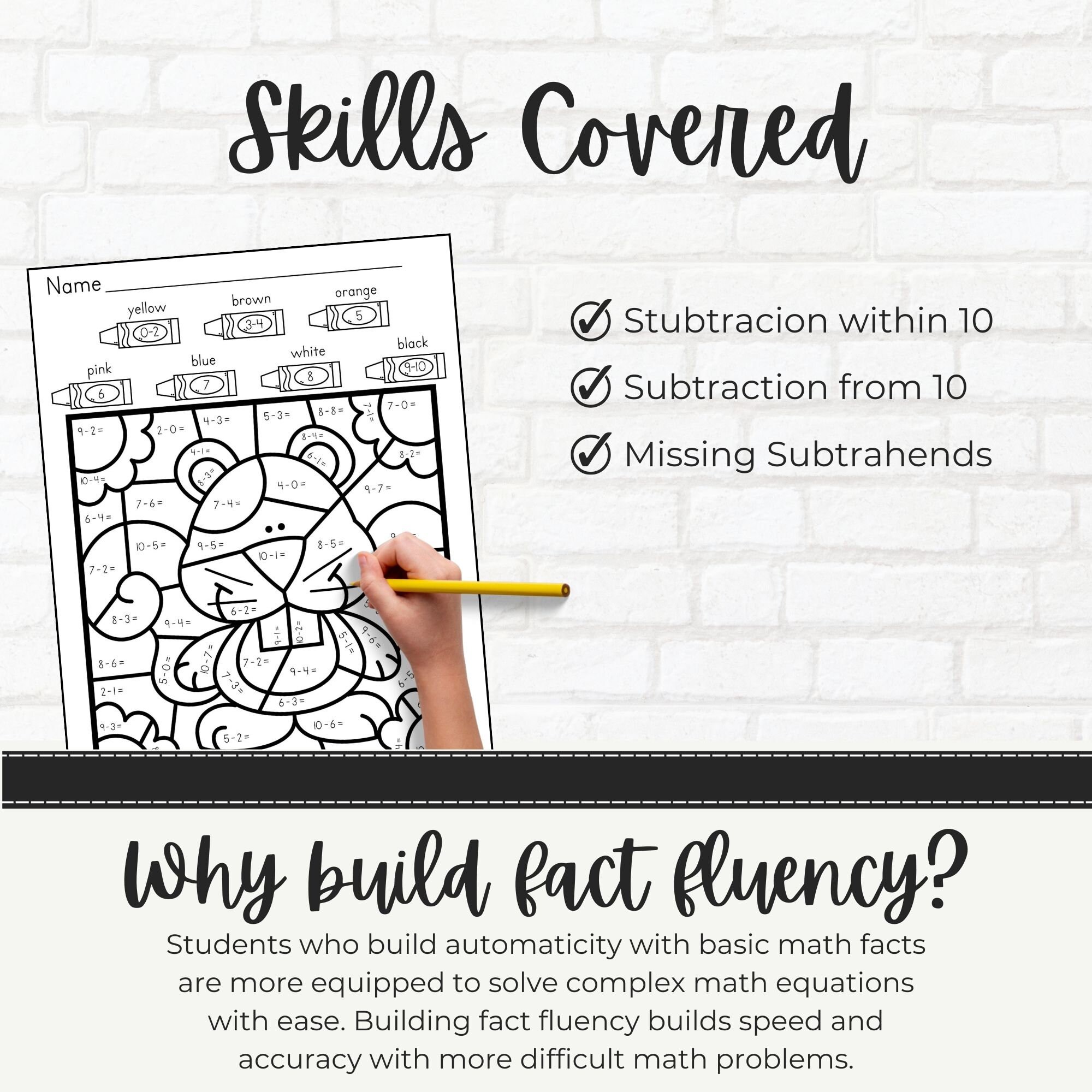 Printable Subtraction Worksheets Woodland Animal Theme Kindergarten ...