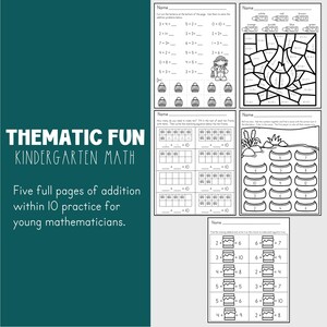Math Activity Sheets Camping Theme INSTANT DOWNLOAD Kindergarten ...