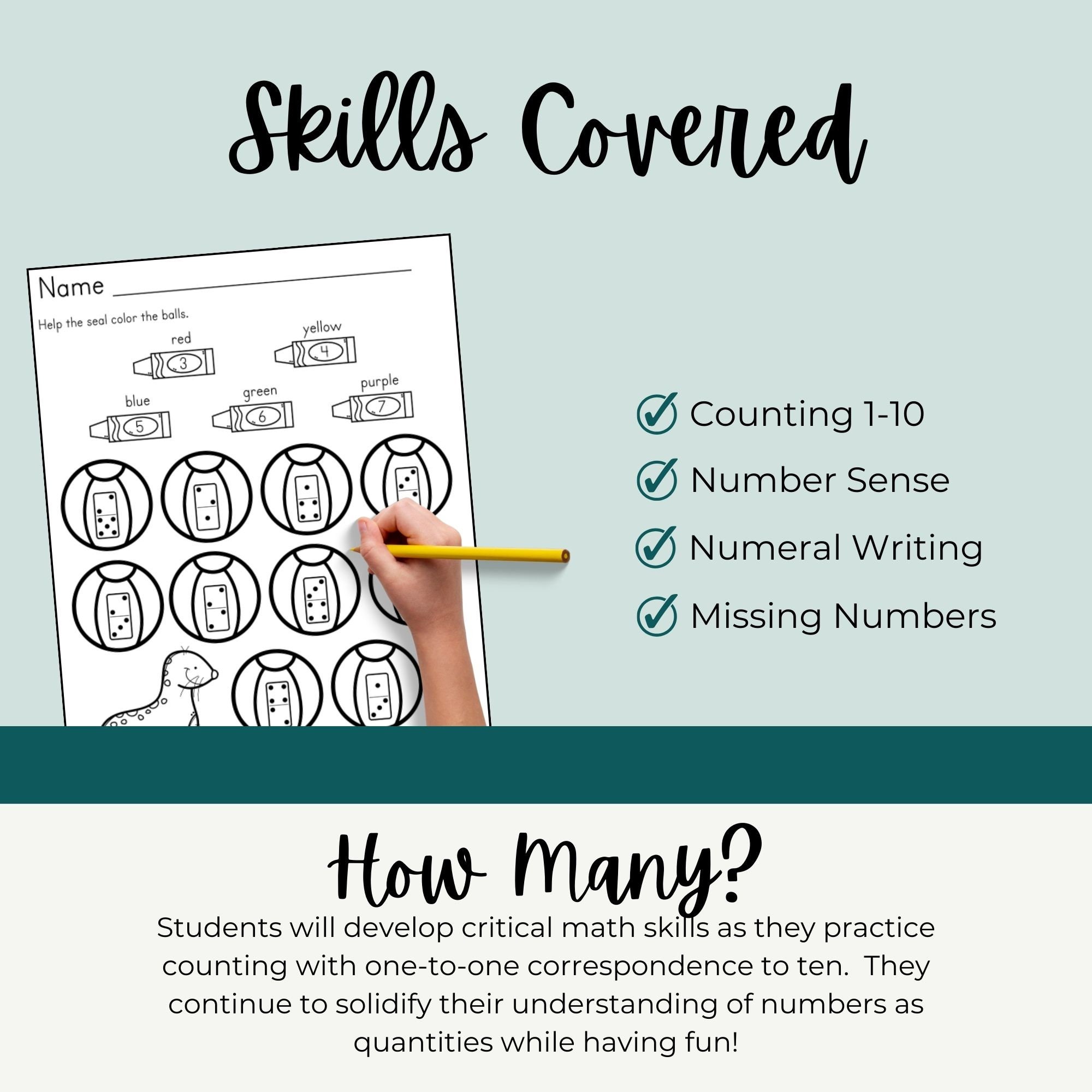 Printable Circus Math Worksheets INSTANT DOWNLOAD Preschool Counting ...