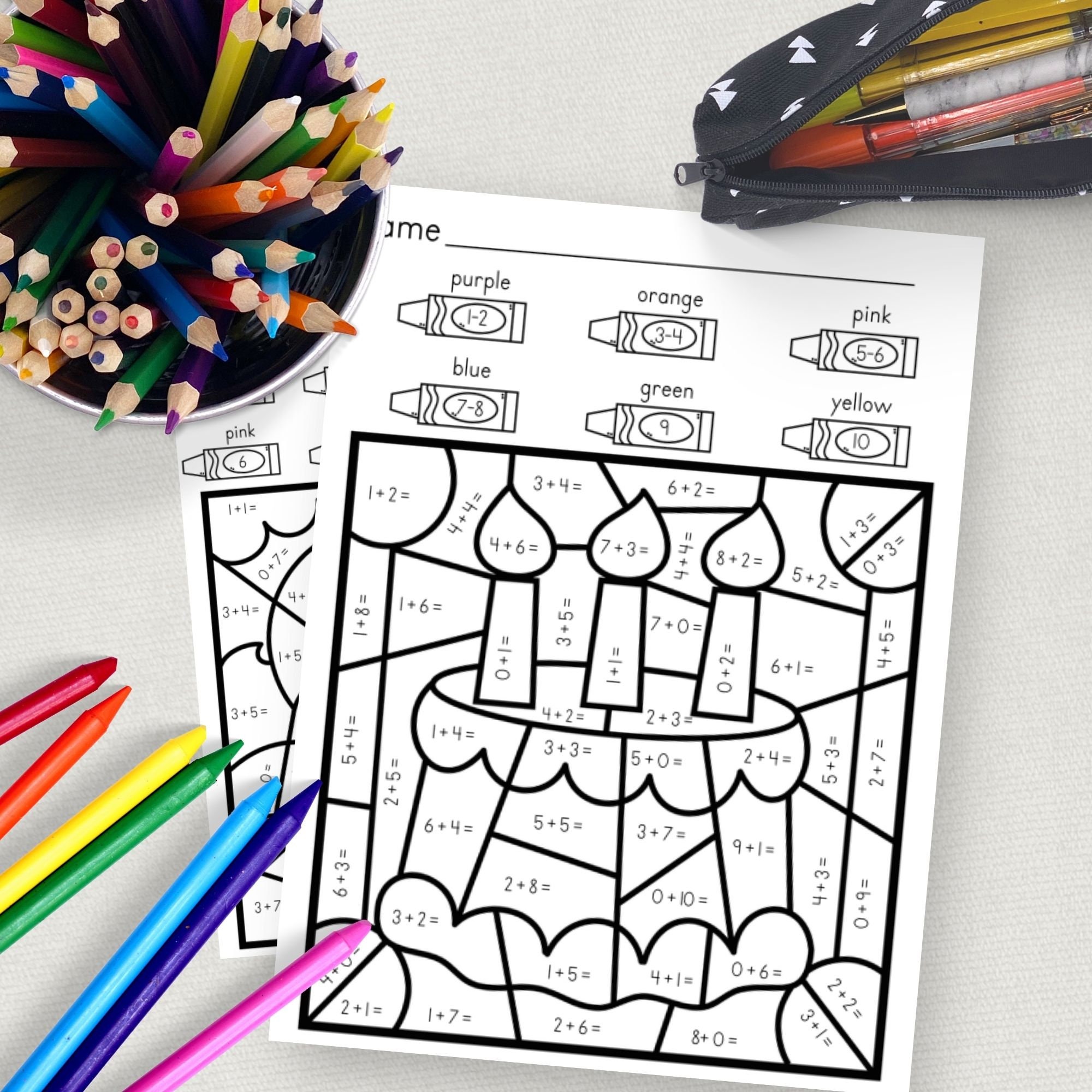 Printable Summer Holiday Color by Number Bundle INSTANT DOWNLOAD ...