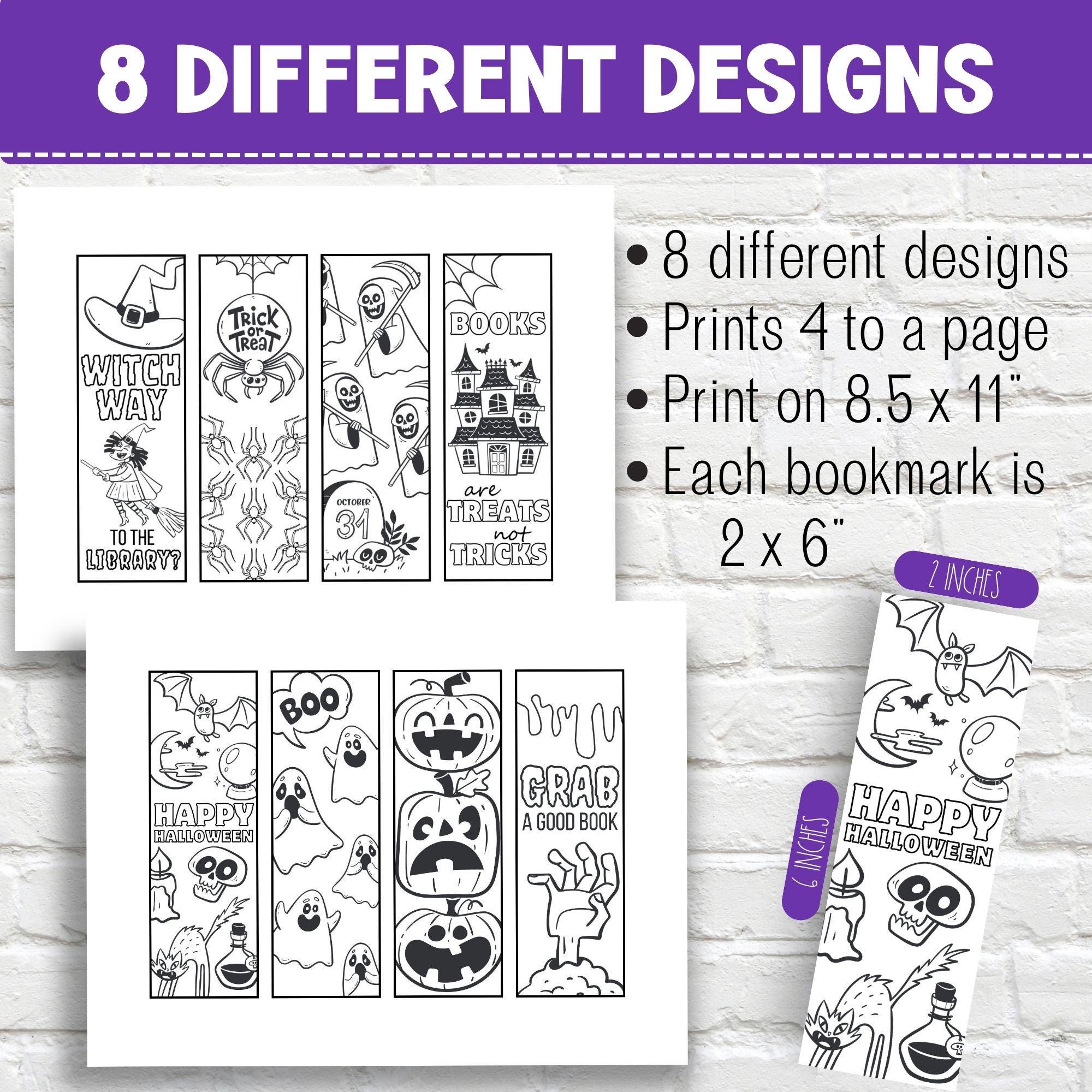 Halloween Coloring Bookmarks | Printable Color Your Own Book Markers ...