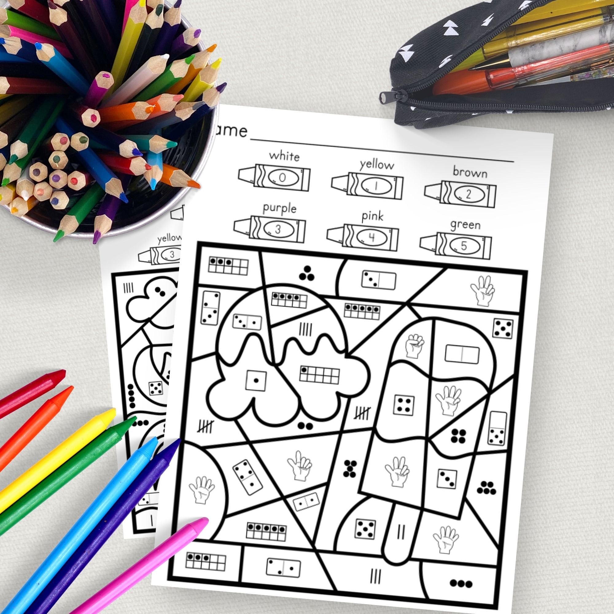 Printable Summer Holiday Color by Number 0-5 INSTANT DOWNLOAD ...