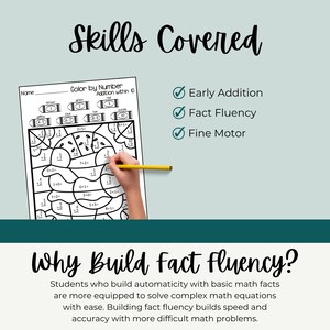 Printable Kindergarten Math Worksheets, INSTANT DOWNLOAD, Color by ...