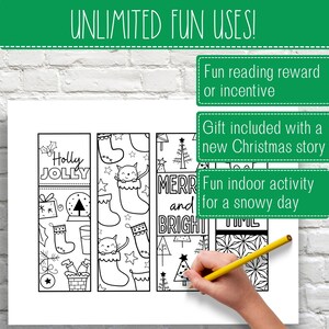 Christmas Coloring Bookmarks for Kids | Printable Color Your Own Book ...