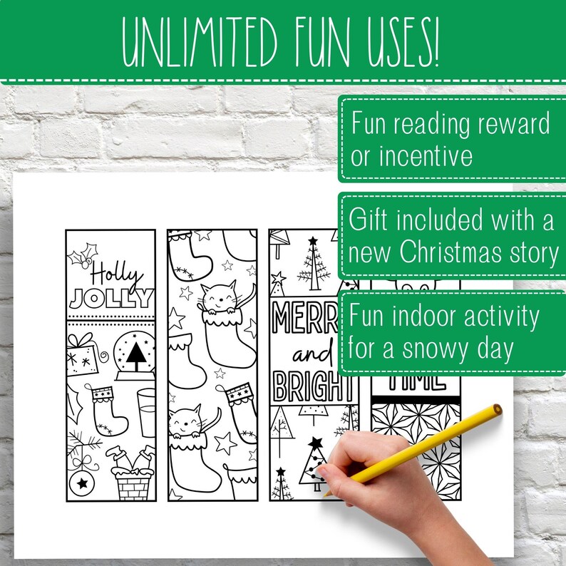 Christmas Coloring Bookmarks for Kids | Printable Color Your Own Book ...