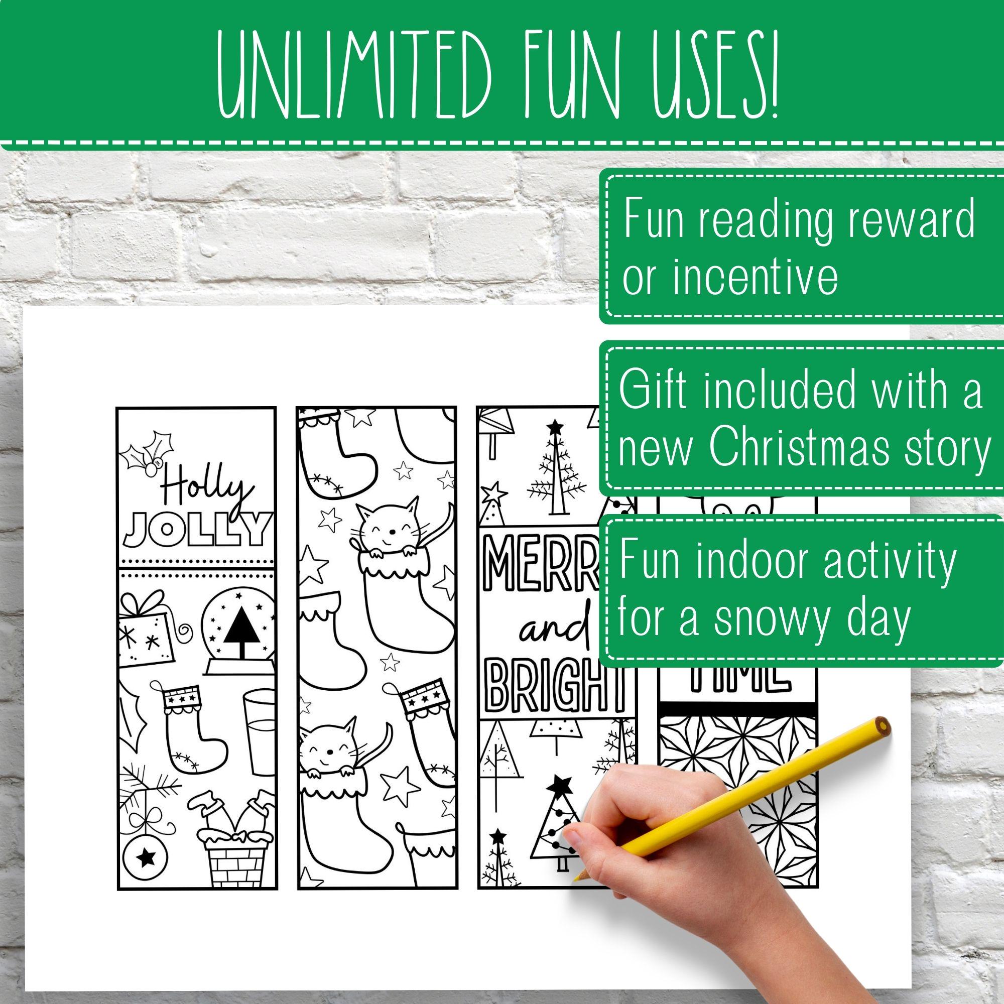 Christmas Coloring Bookmarks for Kids | Printable Color Your Own Book ...