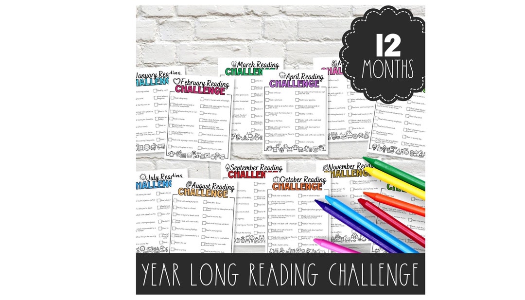 Printable Monthly Reading Challenge for Kids - INSTANT DOWNLOAD ...