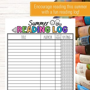 Summer Reading Logs for Kids | INSTANT DOWNLOAD | Printable Writing ...