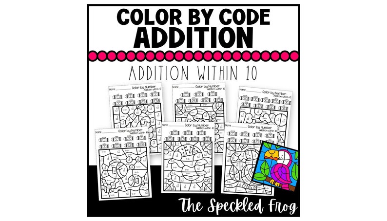 Printable Kindergarten Math Worksheets, INSTANT DOWNLOAD, Color by ...