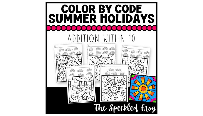 Printable Summer Holiday Color by Number Bundle INSTANT DOWNLOAD ...