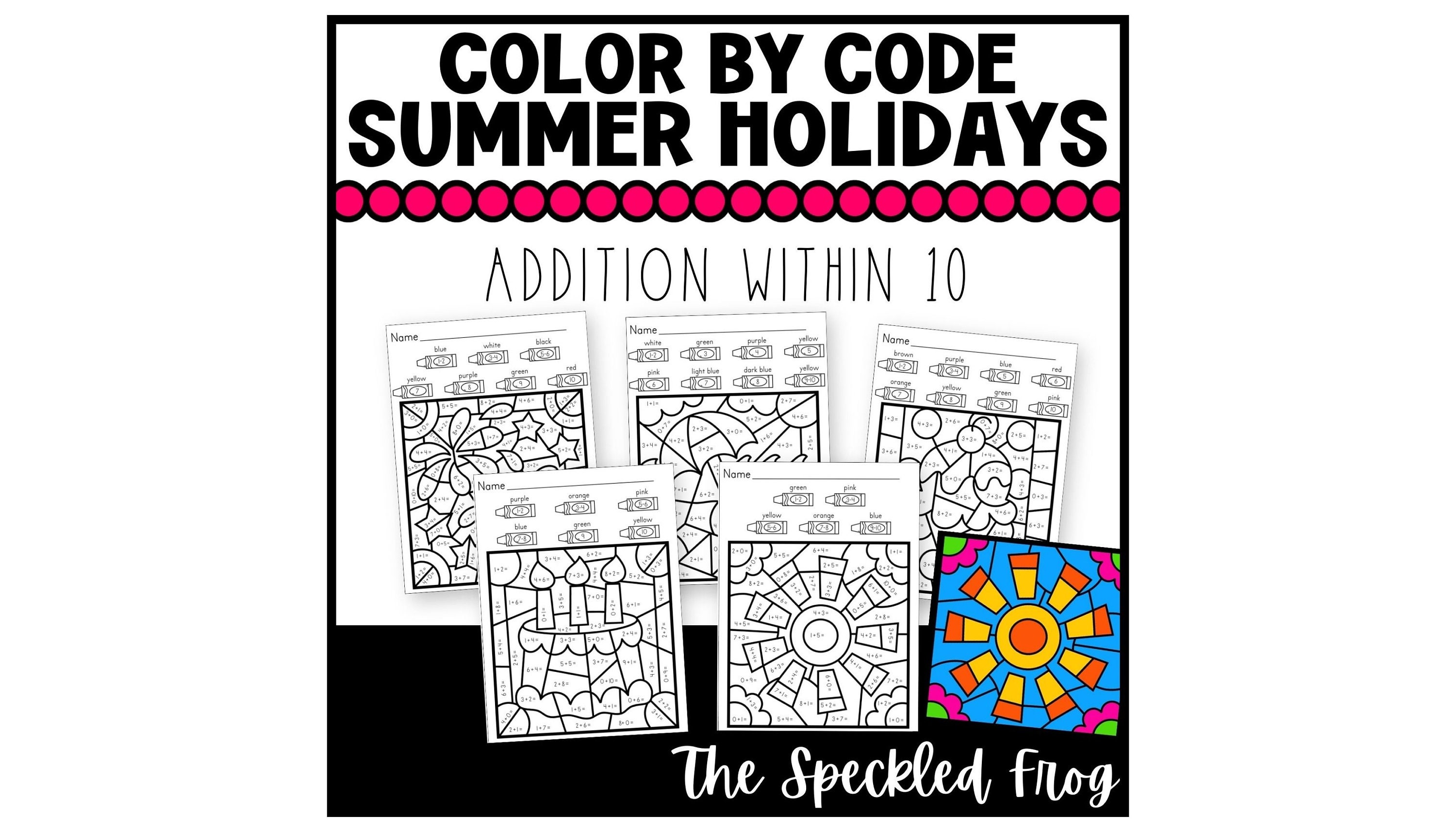 Printable Summer Holiday Color by Number Bundle INSTANT DOWNLOAD ...