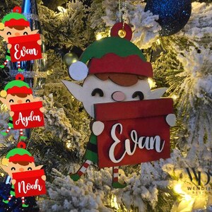 Personalized Elf Christmas Ornament Baby's First Christmas Holiday ...