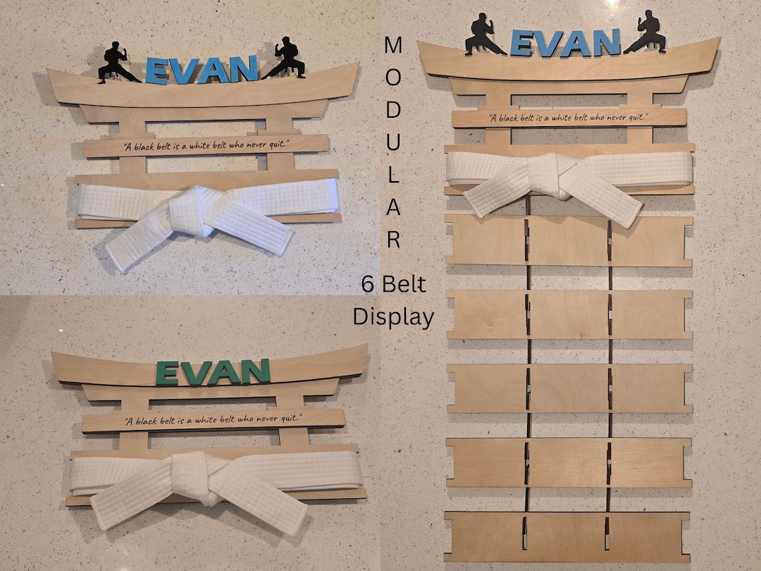 Modular 6-belt Martial Arts Belt Display, Karate, Customizable ...