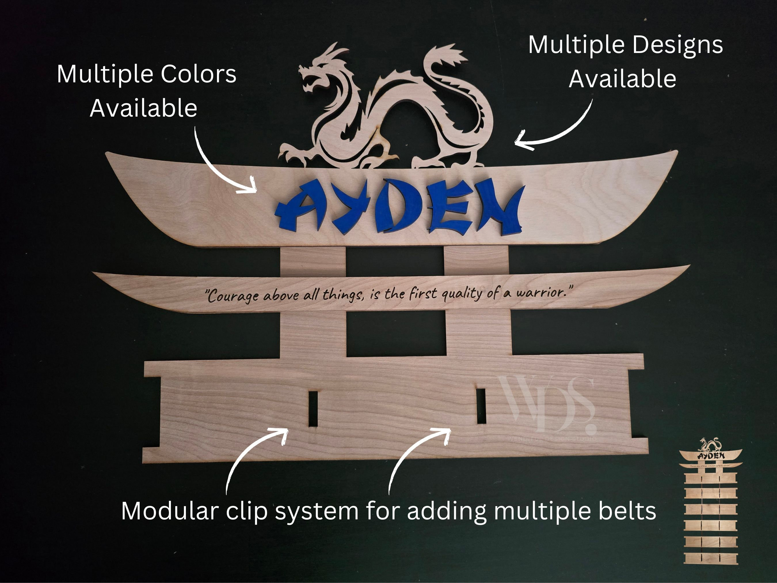 Modular 6-belt Martial Arts Belt Display, Karate, Customizable ...