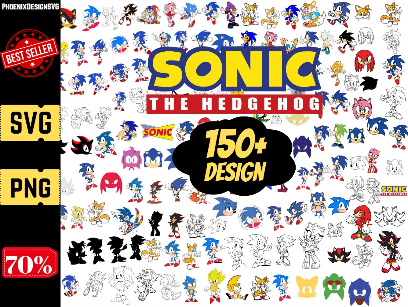 150sonic the Hedgehog, Sonic the Hedgehog SVG, Sonic Svg, Hedgehog Svg ...