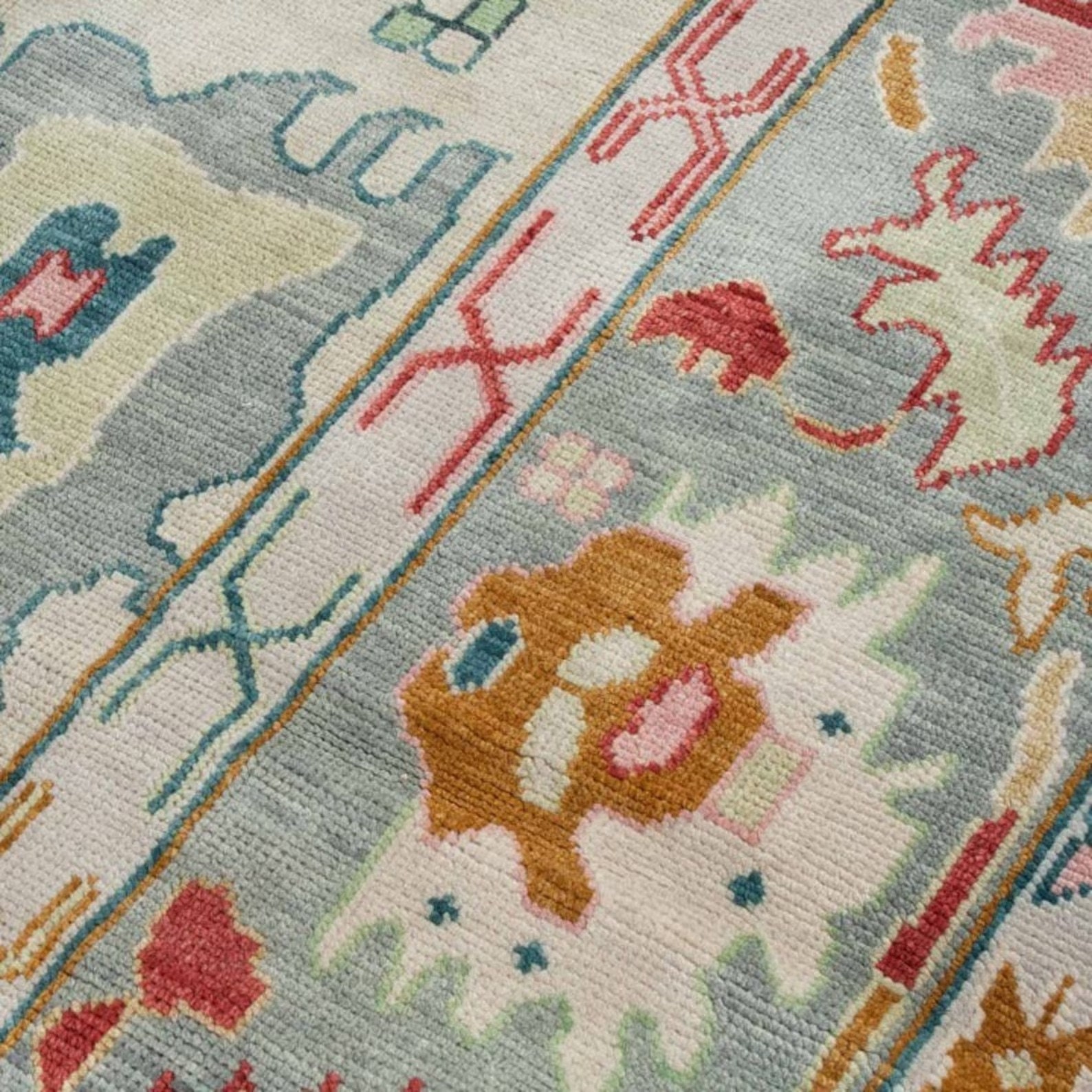 8x10 Modern Oushak Rug With Pastel Multi Color Living Room - Etsy