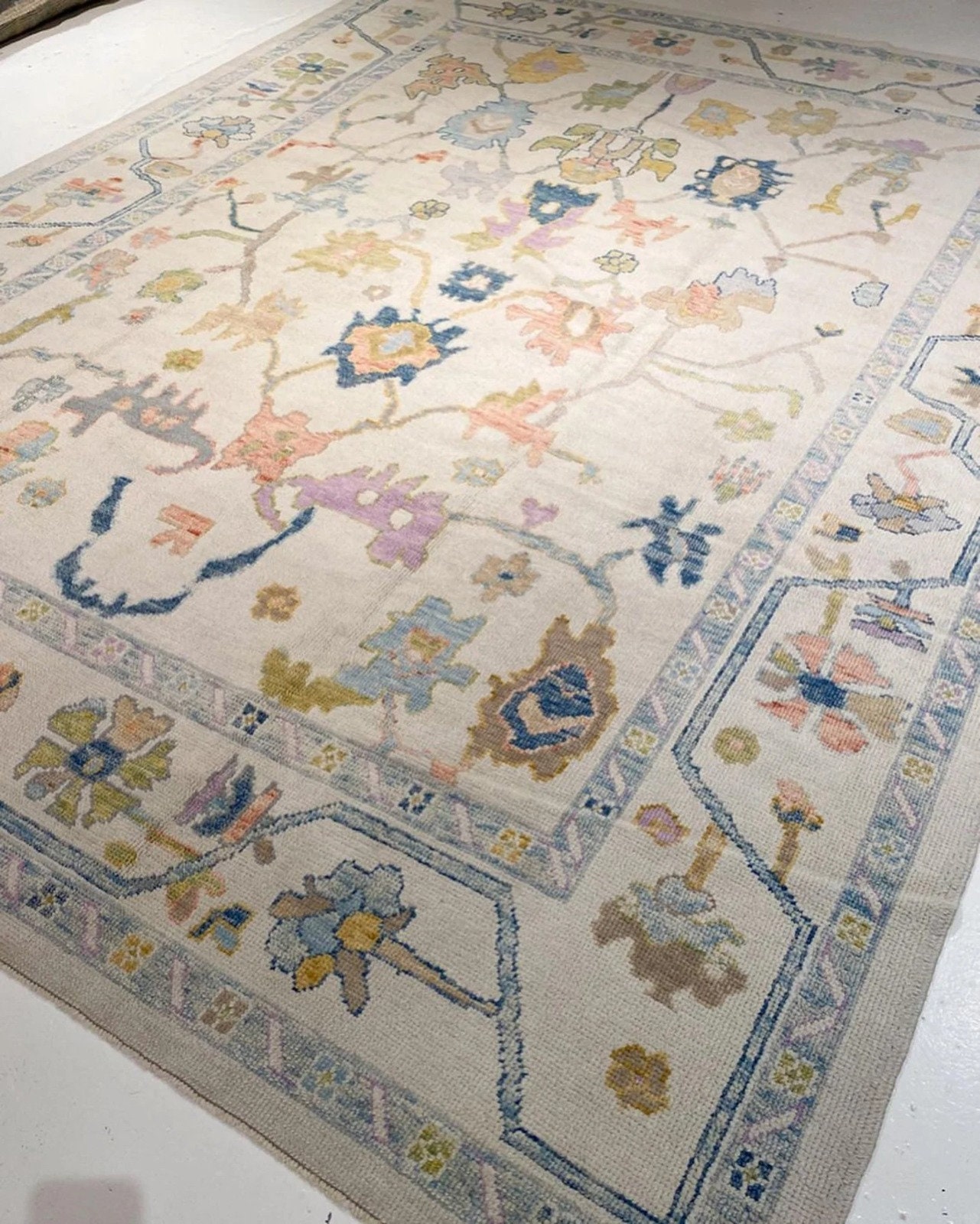 NEW SEASON Hand Knotted Wool Rug Light Accent Modern Oushak - Etsy