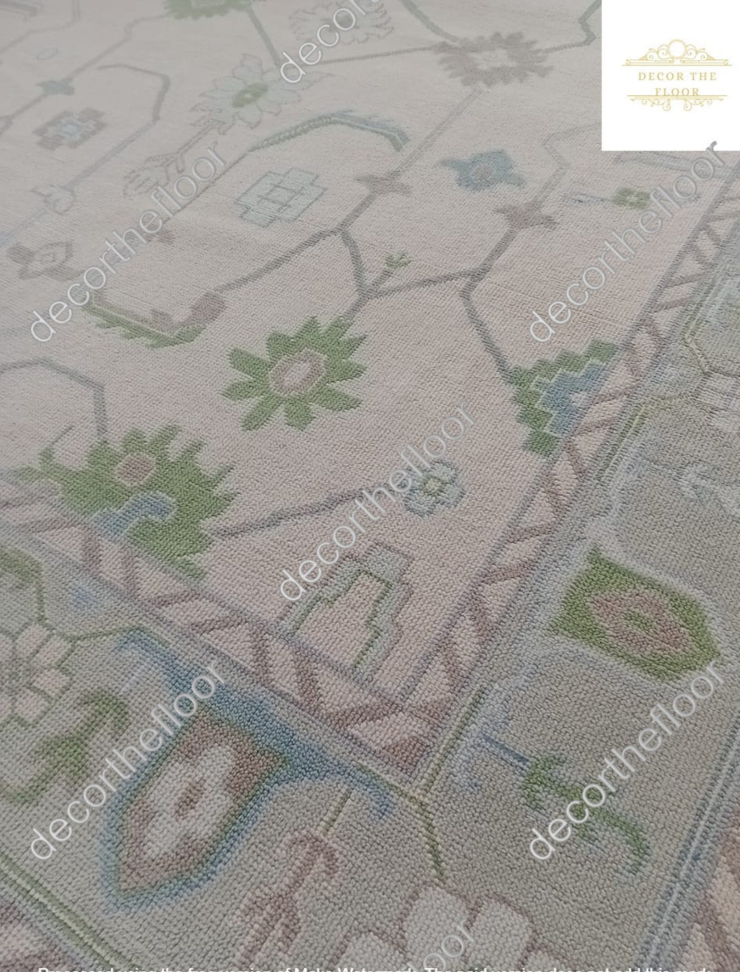 Oushak Made to Order in Any Size Geometric Knotted Modern Oushak Rug ...