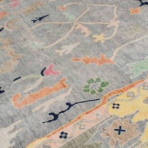 Oushak Hand Knotted Pastel Multi Color Rug.living Room Kids Room ...