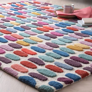 9x12 Round Multi Ball Hand Tufted Carpet 100% Woolen Area Rug,large ...