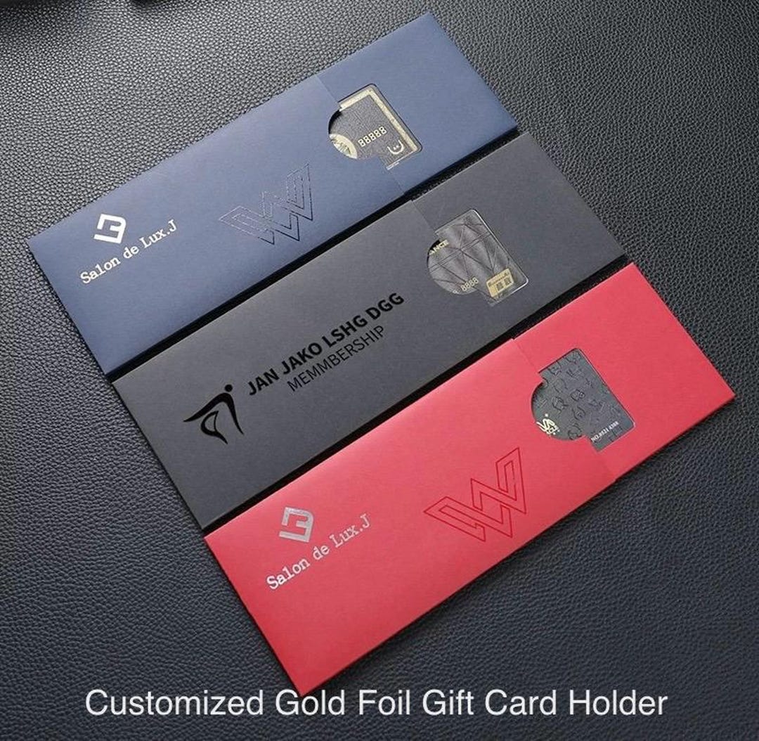 Customized Gold Foil Gift Card Holder - Etsy