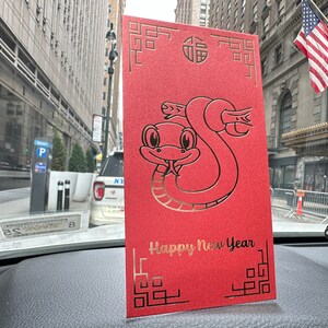 NEW Gift Box of 20pcs Year of the Snake Gold Foil Red Envelope 2025 ...