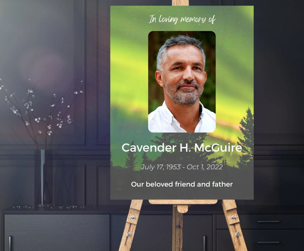 Memorial Poster Template FIVE Different Designs Download & Design Then ...