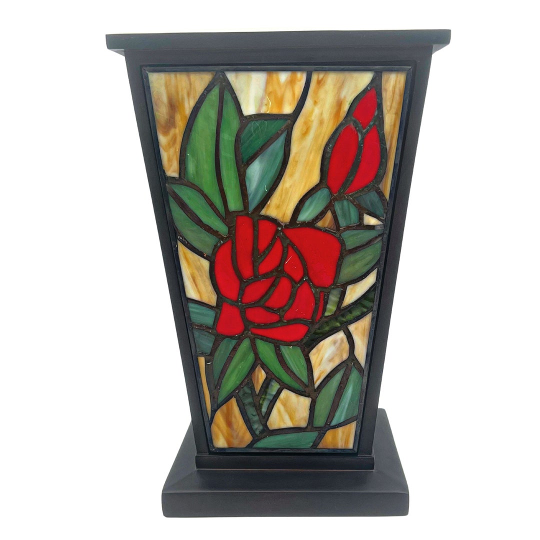 Eternal Rose Stained Glass Cremation Urn - Funeral Urn With FREE ...