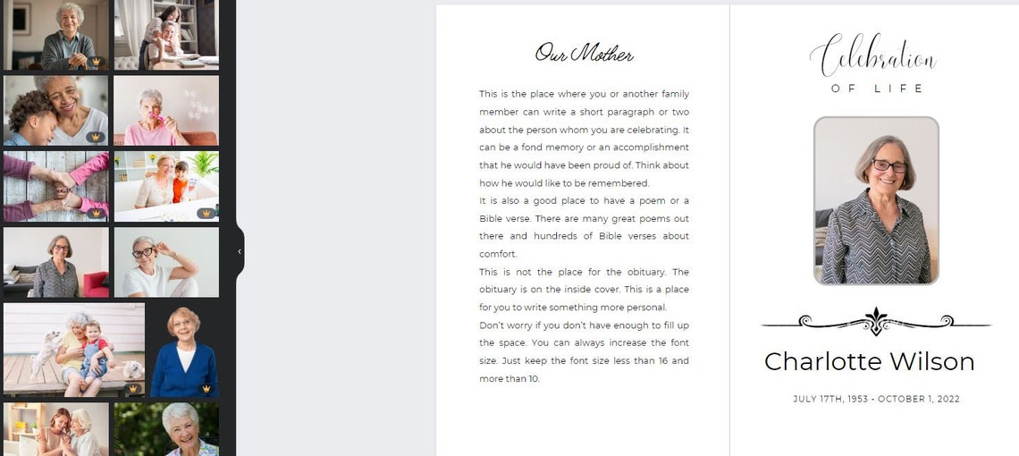 Bi-fold Memorial Program Template Download & Design Then Print Yourself ...